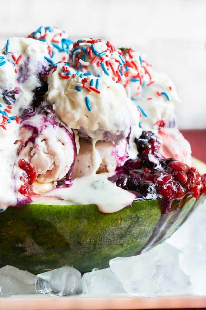 Red White and Blueberry Sundae - Dinner at the Zoo