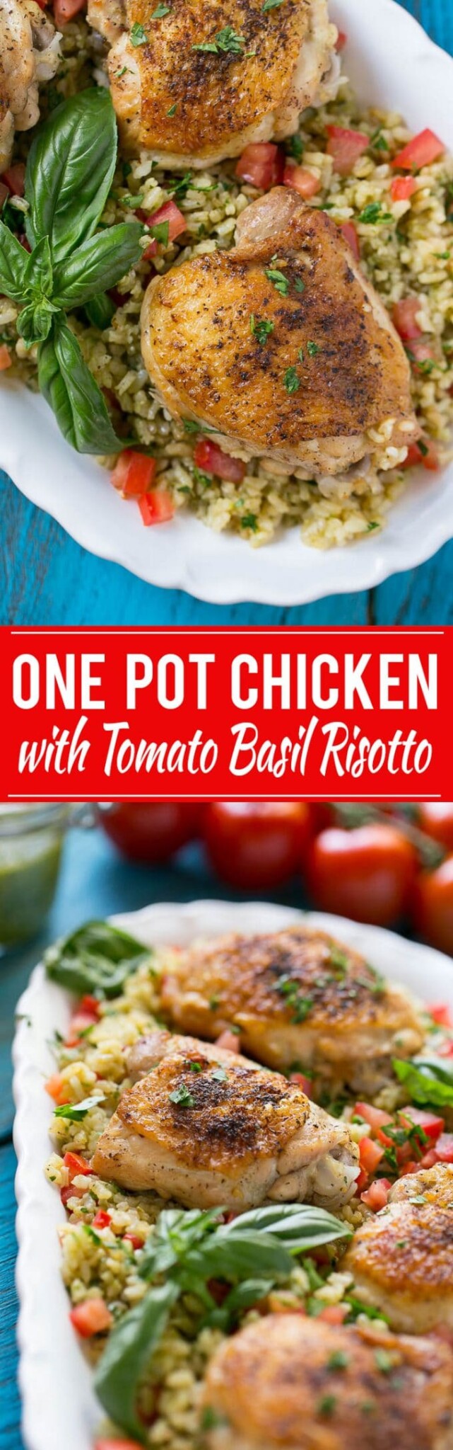 One Pot Chicken with Tomato Basil Risotto - Dinner at the Zoo
