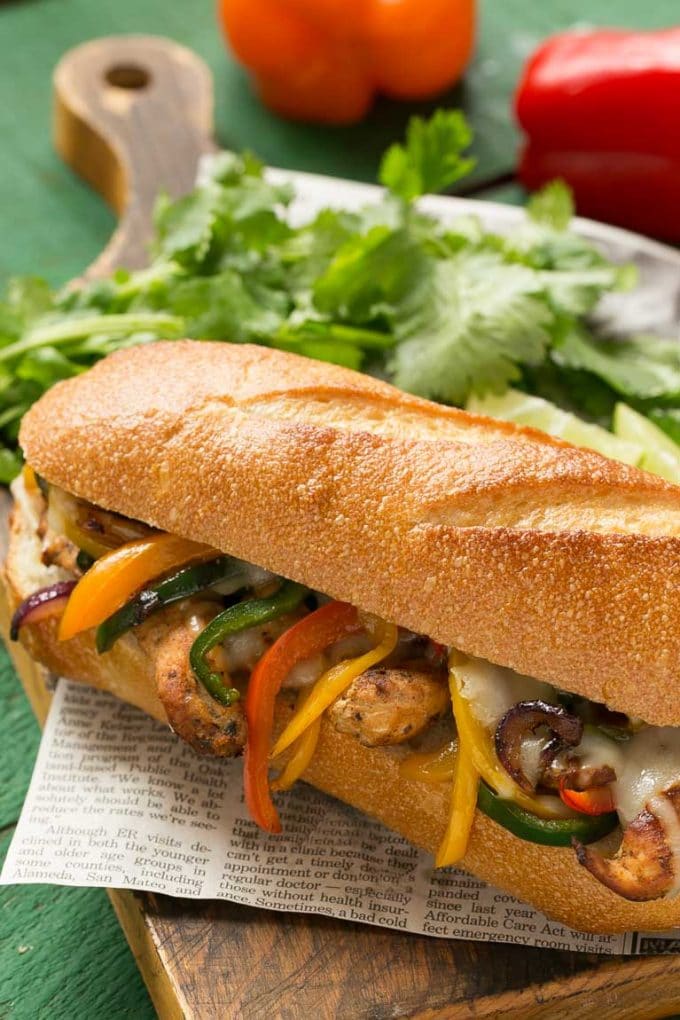 Fajita Chicken Cheesesteak Sandwiches - Dinner at the Zoo