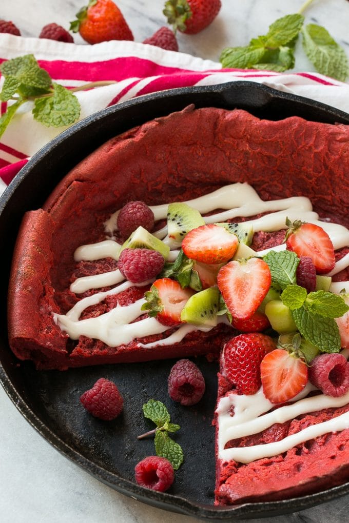 Red Velvet Puffed Pancake - Dinner at the Zoo