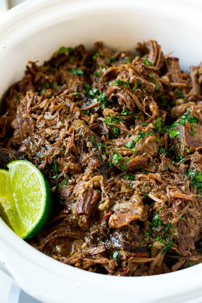 Barbacoa Beef (Slow Cooker) - Dinner at the Zoo