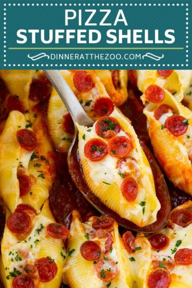 Pizza Stuffed Shells - Dinner at the Zoo