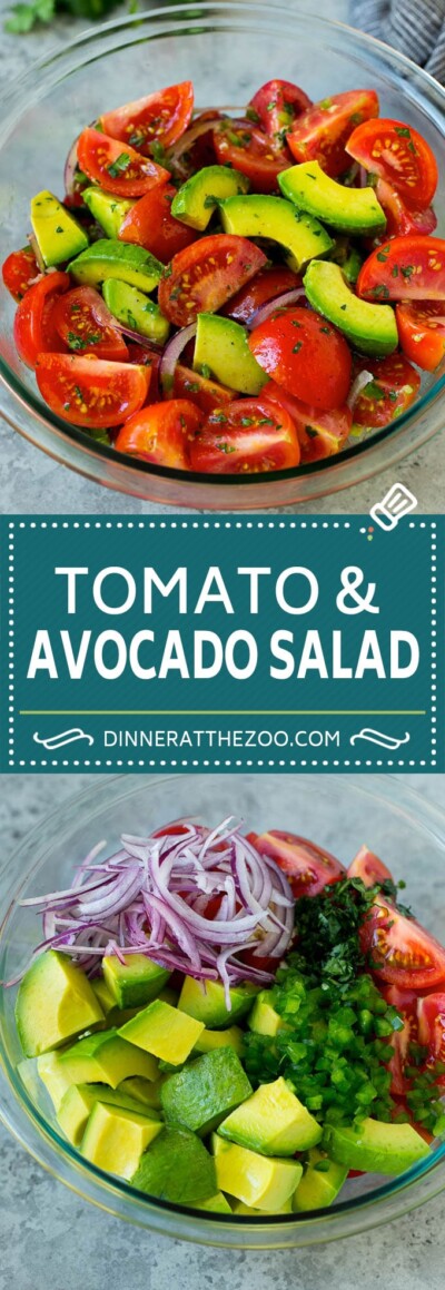 Tomato Avocado Salad - Dinner at the Zoo
