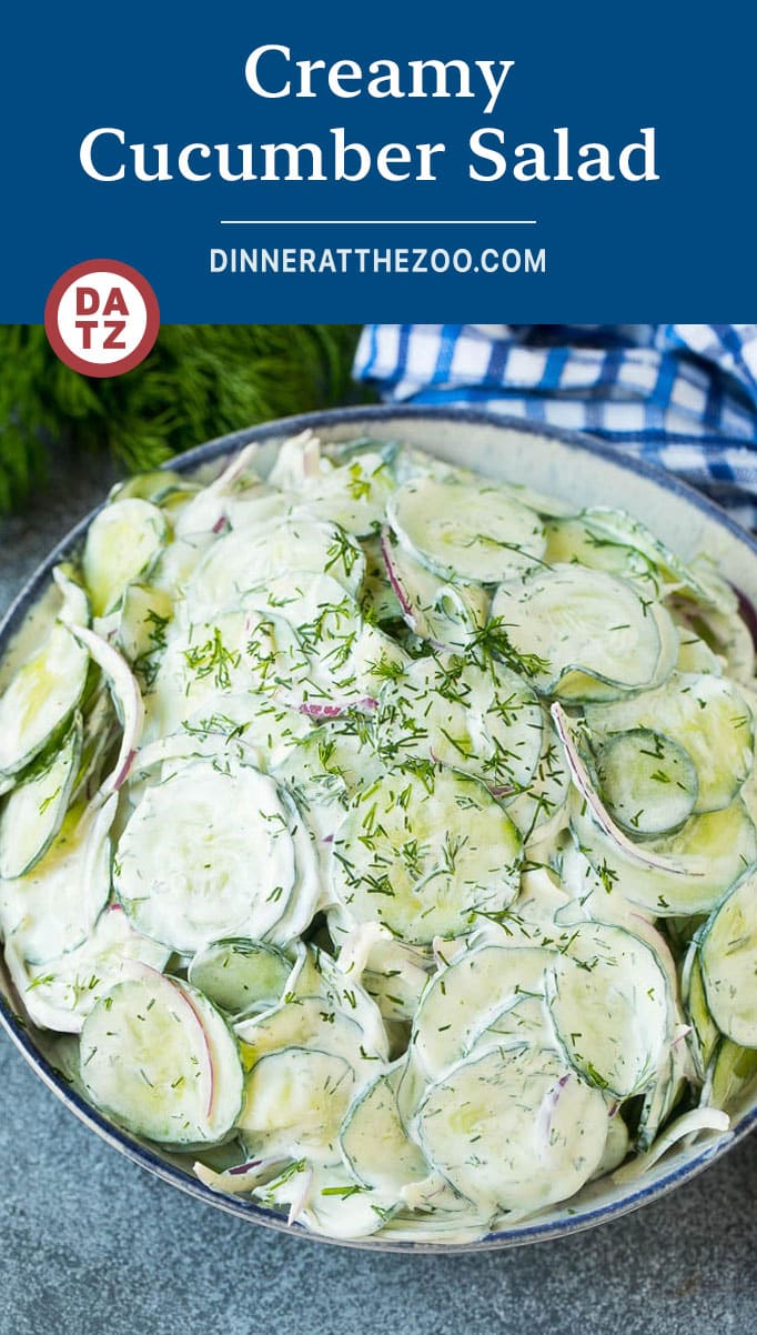 Creamy Cucumber Salad - Dinner at the Zoo
