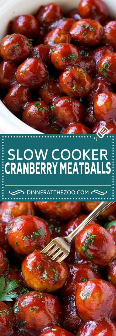 Cranberry Meatballs (Slow Cooker) - Dinner at the Zoo