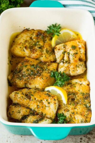 Baked Cod with Garlic and Herbs - Dinner at the Zoo