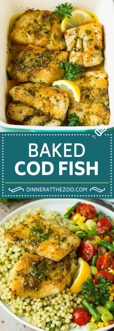 Baked Cod with Garlic and Herbs - Dinner at the Zoo