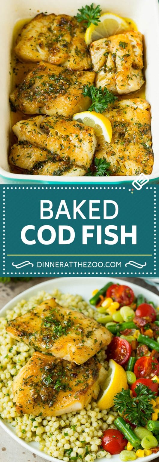 Baked Cod with Garlic and Herbs - Dinner at the Zoo