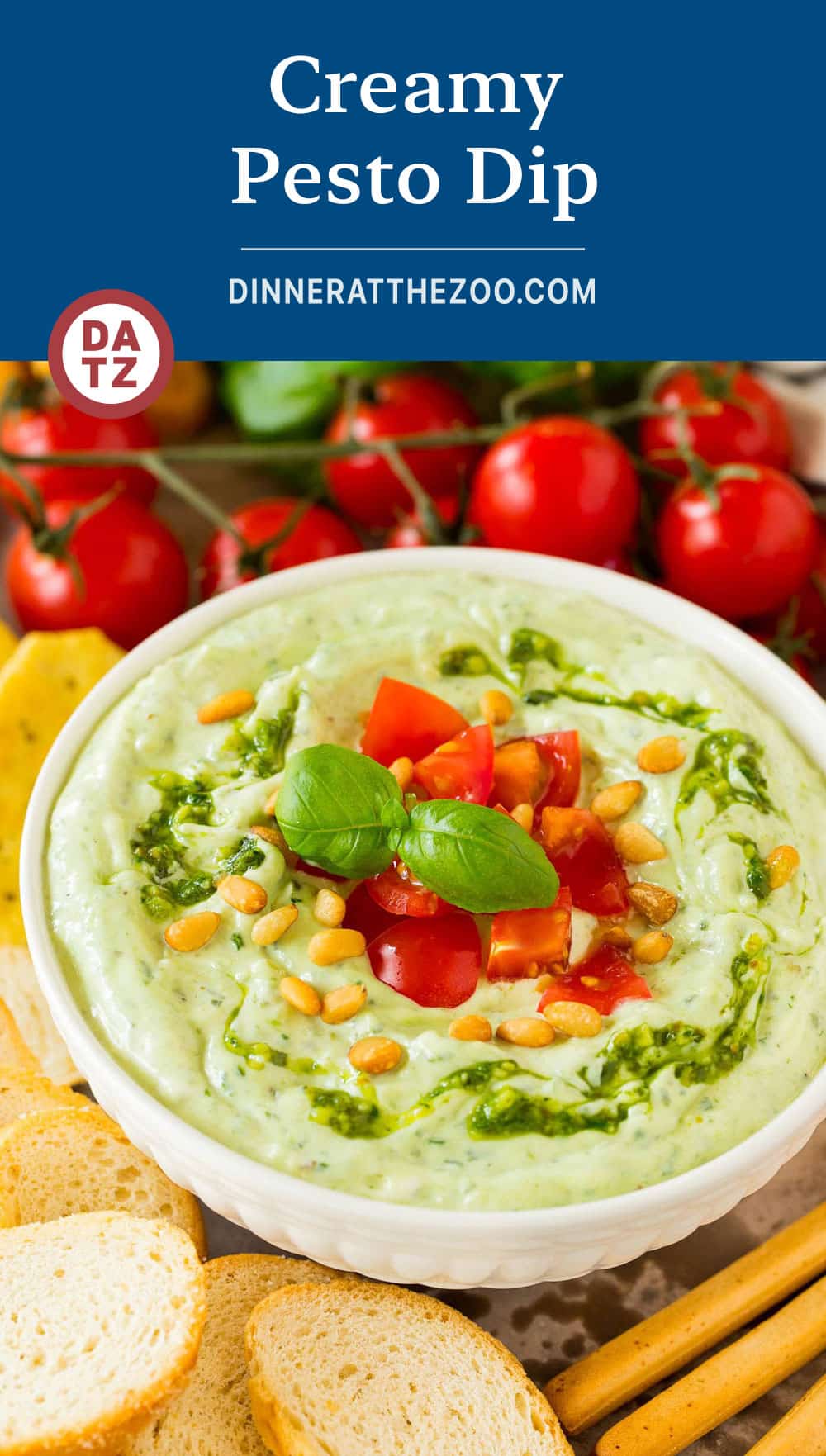 Creamy Pesto Dip - Dinner at the Zoo