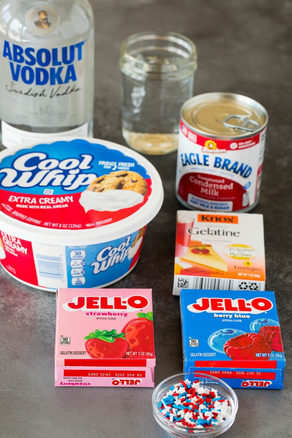 Red White and Blue Jello Shots - Dinner at the Zoo