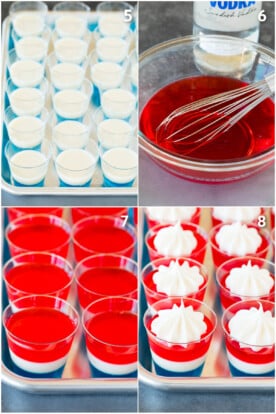 Red White and Blue Jello Shots - Dinner at the Zoo