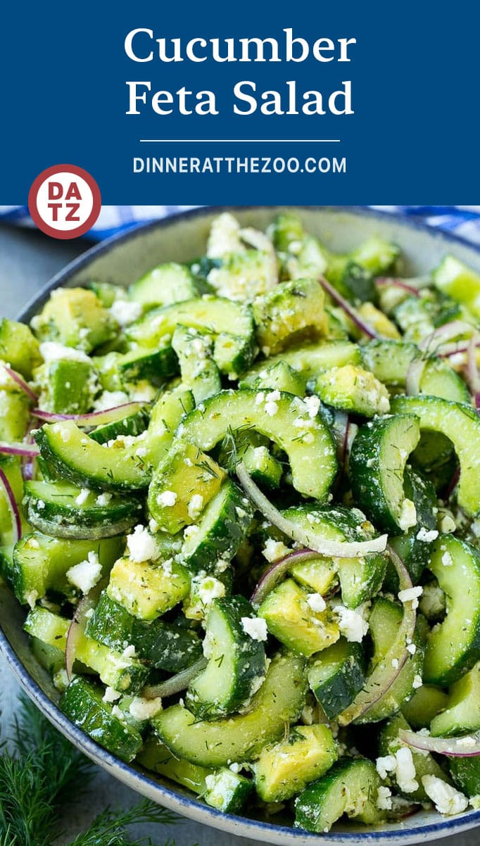 Cucumber Feta Salad - Dinner at the Zoo